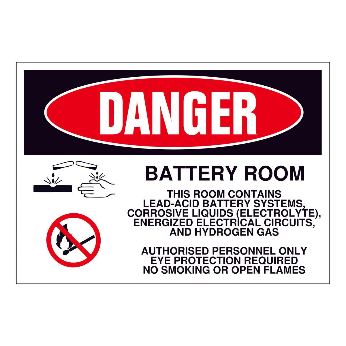 Danger Battery Room – Online NZ Signs